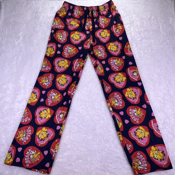 Garfield | Pants | Vintage Garfield Mens Medium Sleep Pants Red Hearts ...